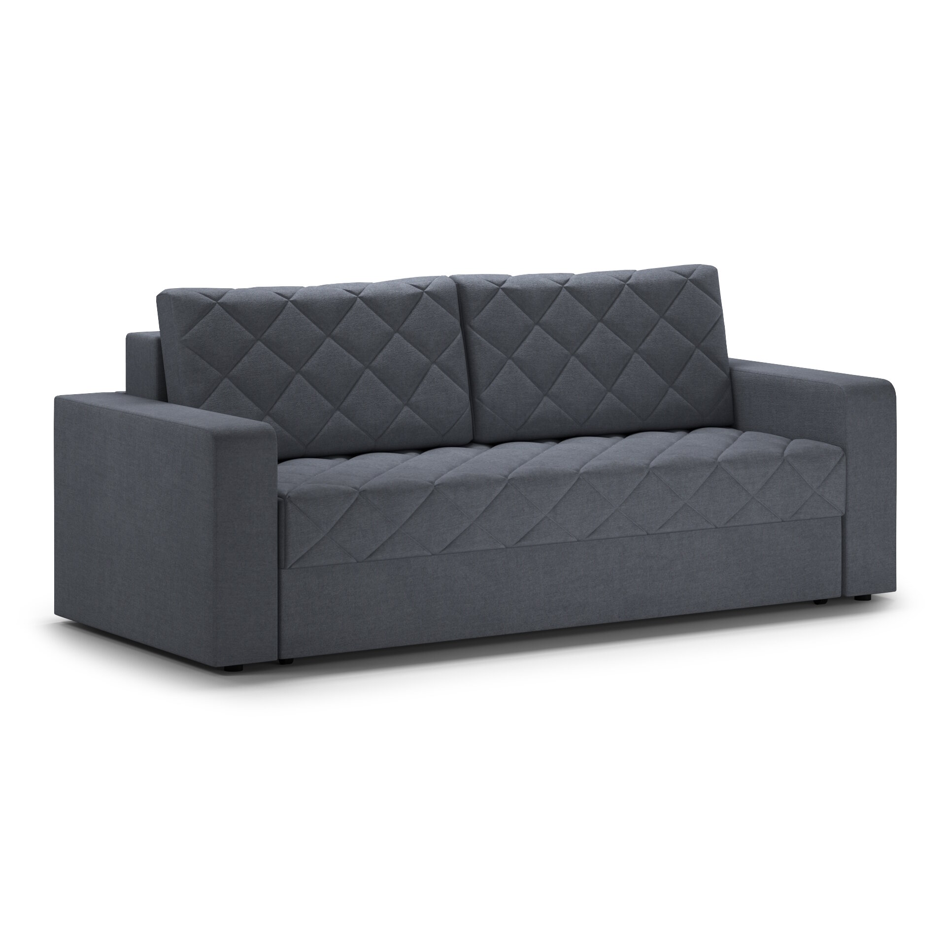 Диван раскладной "Нью-Йорк" 232х100х81, 150х192, 2 места, темно-серый микровелюр