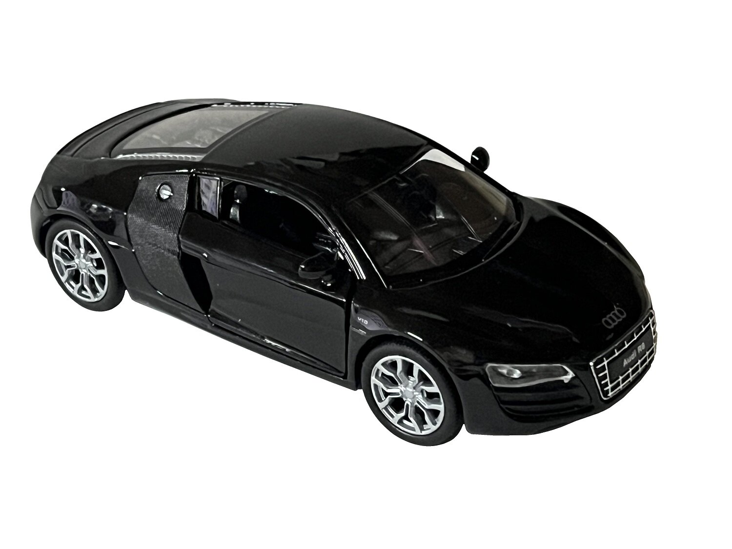 Модель машины 1:38 Audi R8 V10 2009 черный 43633 Welly металл инерционная