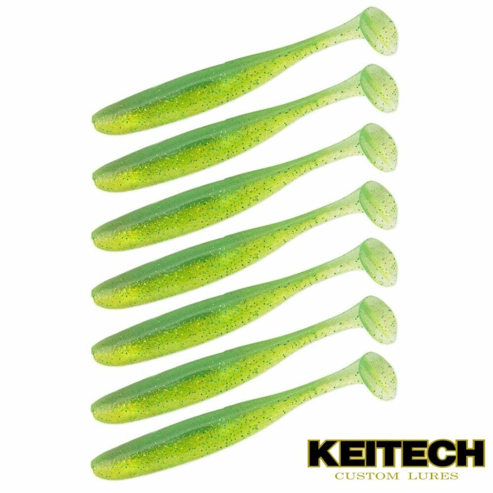 Мягкая приманка Keitech Easy Shiner, съедобная, тонущая, силиконовая. Виброхвост