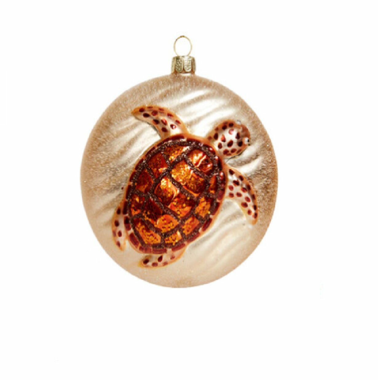 Игрушка на елку Медальон Морская черепаха двусторонний 10см