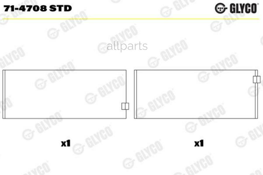 GLYCO 714708STD Вкладыши шатунные пара