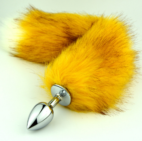 Серебристая анальная пробка Le Desir с лисьим хвостом длина 4 мм диаметр 35 мм металл и мех