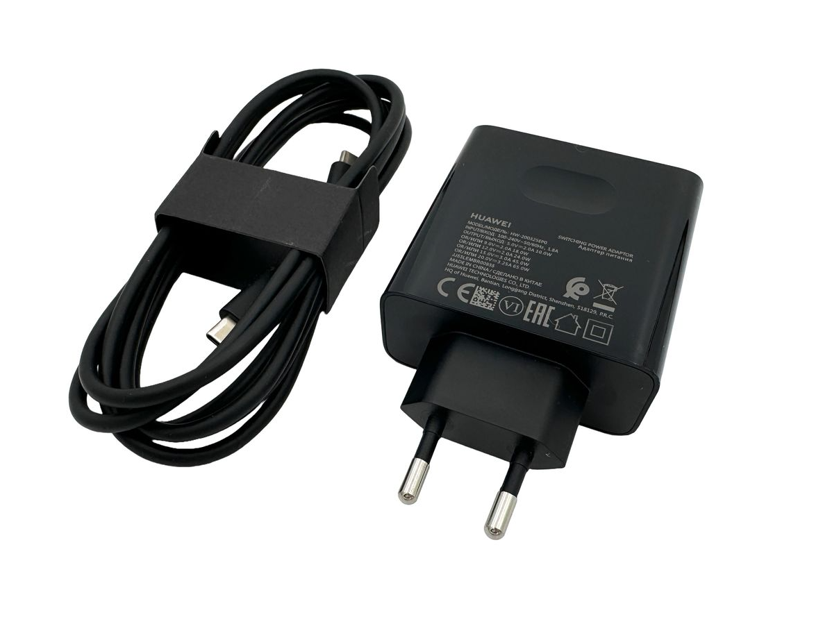 Блок питания Huawei Type-C, 65W (5V-2A, 9V-2A, 12V-2A, 15V-3A, 20V-3.25A) с вилкой, ORG