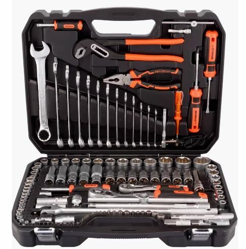 Набор инструментов "АвтоDело" 39823 (1/2", 1/4", 123 предмета, кейс, Professional)