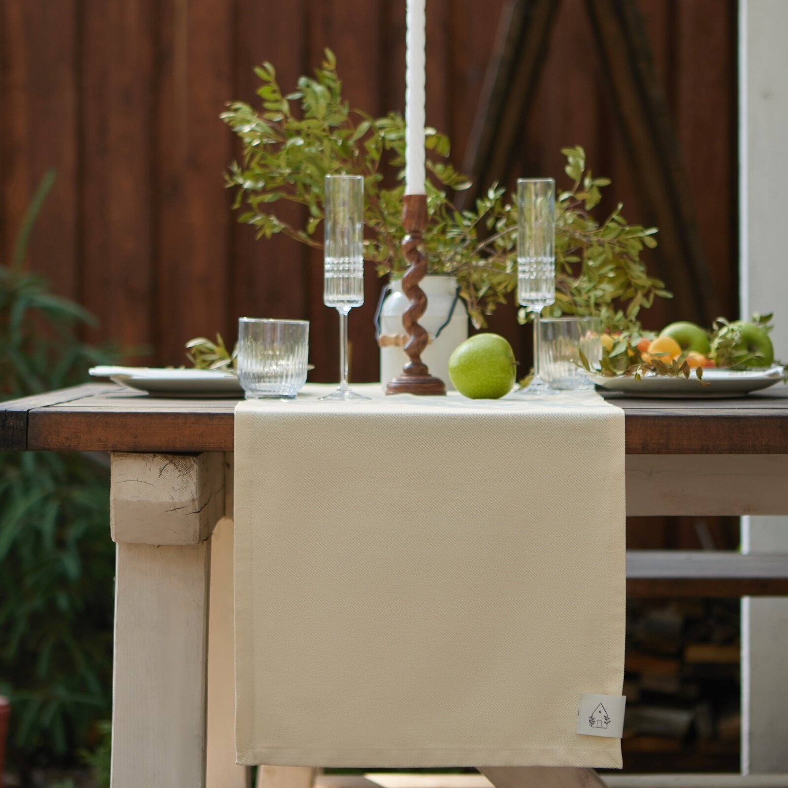 Дорожка на стол Этель Home 40×146 см, молочная, 100% хлопок, саржа 250 г/м², 10472156