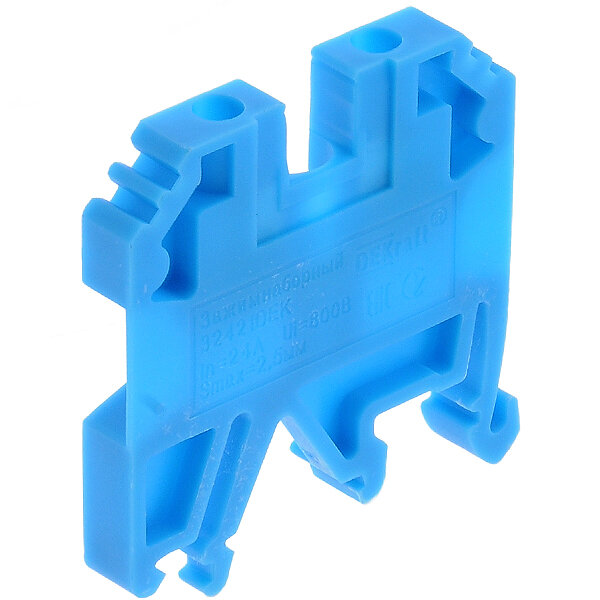 Клемма ЗН101-2-24A-07 винтовая 32421DEK синяя 2,5мм2 24А 800В ширина 6мм DEKraft (10 шт. в комплекте)