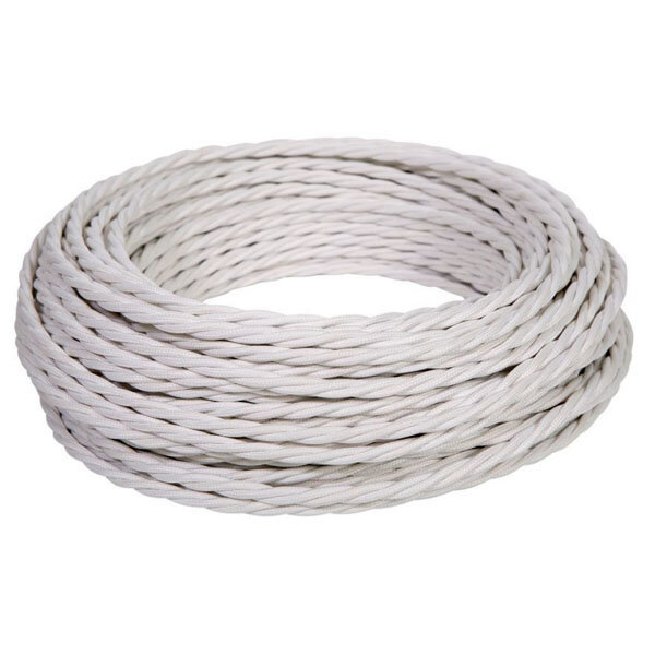 Провод ретро витой МезонинЪ 2х1,5 мм2 белый (10м)