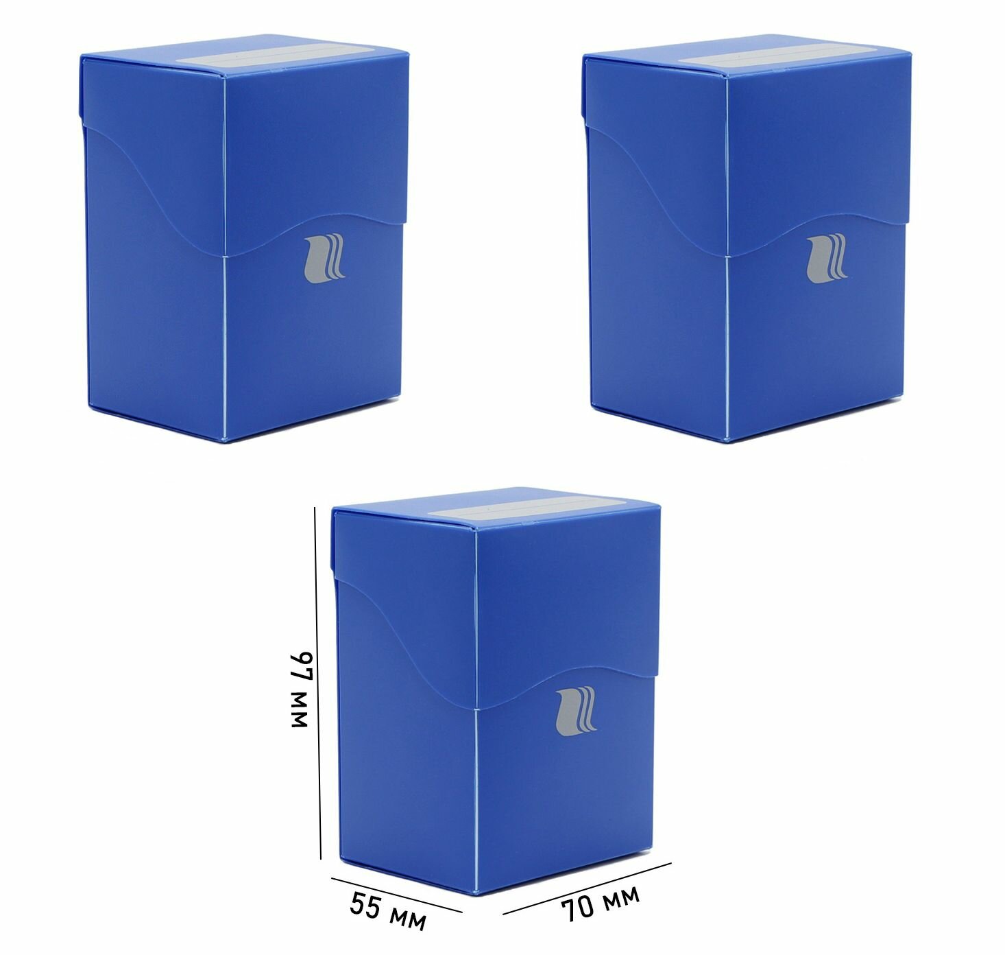 3 пластиковые коробочки Blackfire вертикальные - Синие (на 80+ карт) - для карт K-Pop, MTG, Pokemon