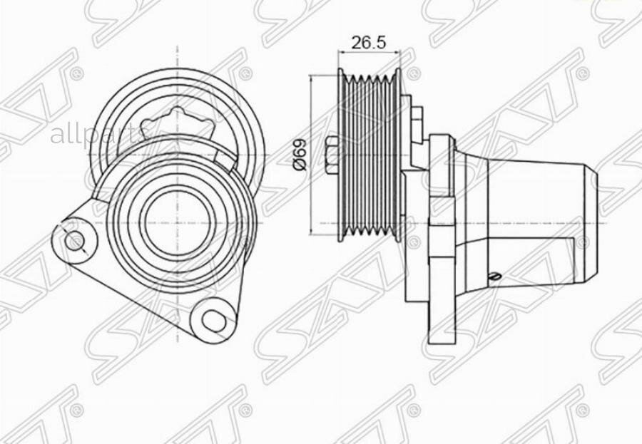 SAT ST-LFG1-15-980B Натяжитель Mazda 3 08-19 / 6 02-12