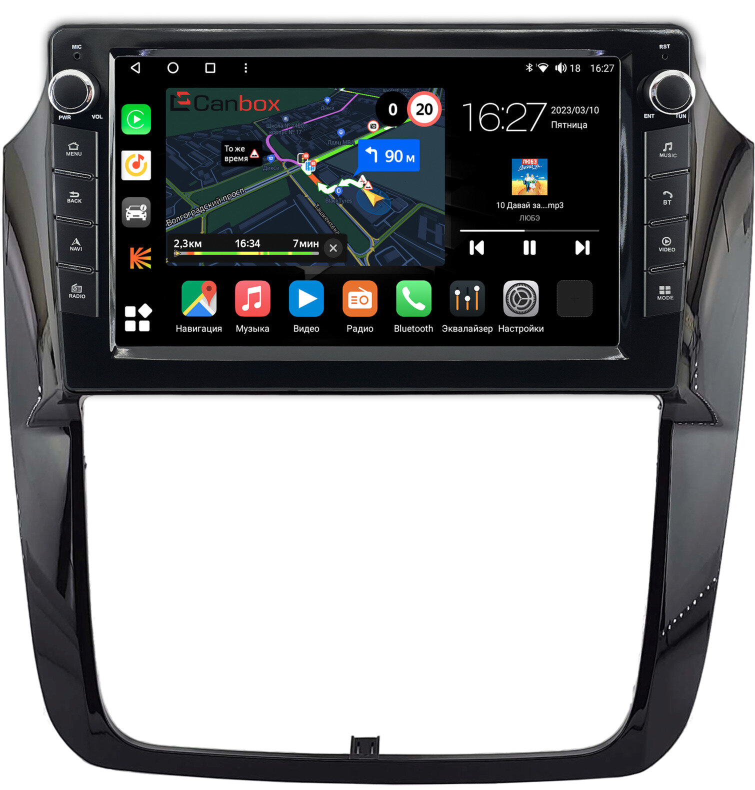 Штатная магнитола Toyota Ipsum (M20) 2001-2009 (Тип B, черная, глянцевая) Canbox M-Line 7821-9-3157 Android 10 (4G-SIM, 2/32, DSP, IPS) С крутилками