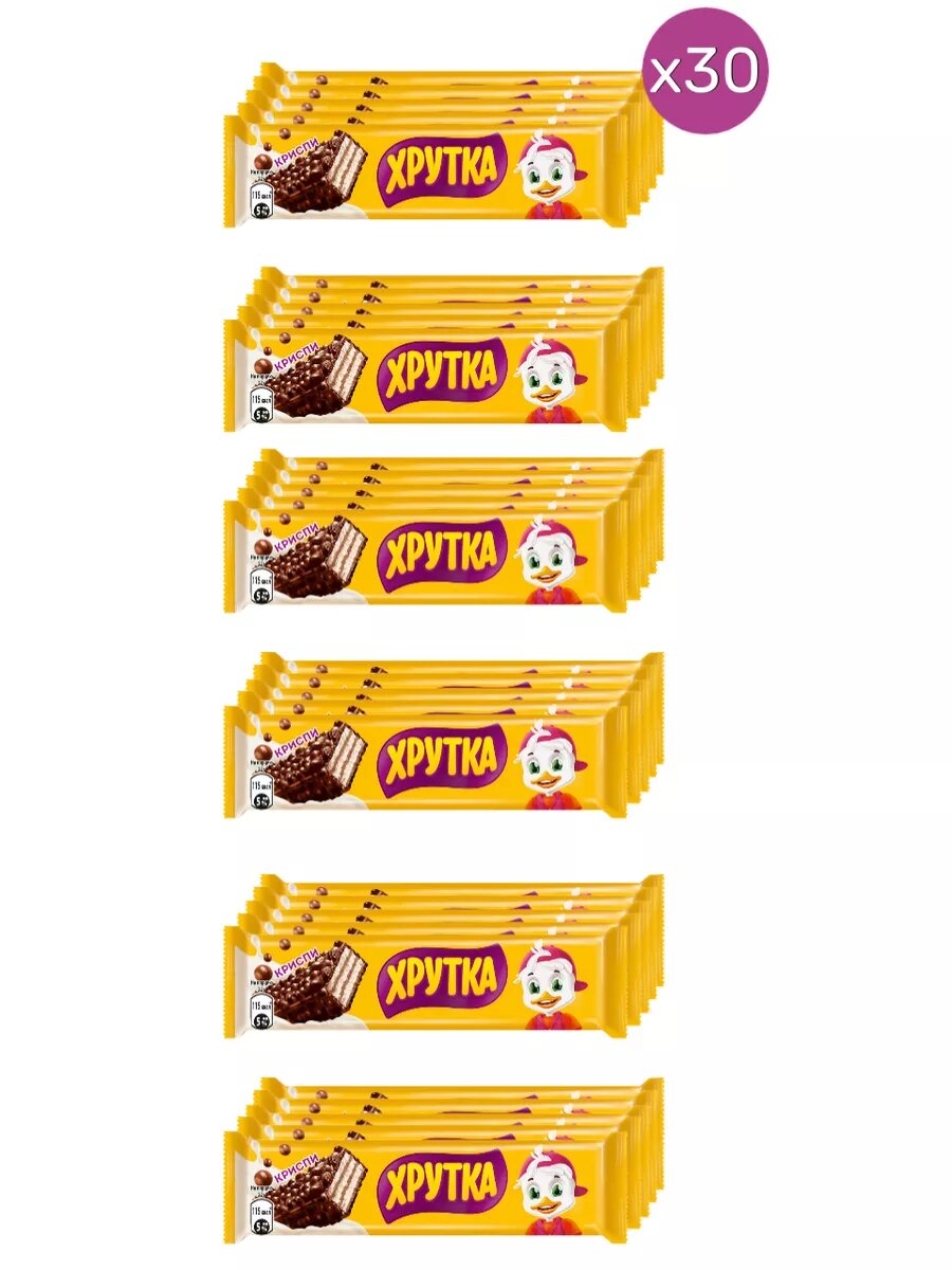 Шоколадный батончик Хрутка Криспи, с хрустящей вафлей, 22г 30 шт