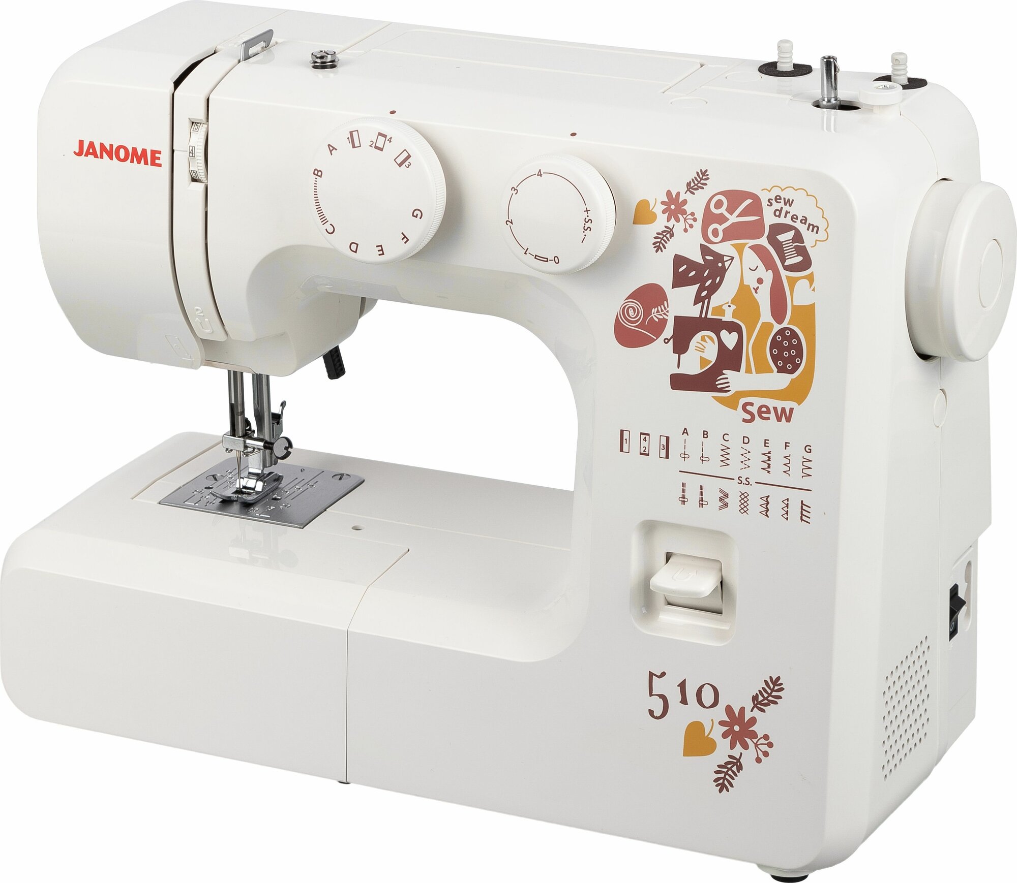 Швейная машина Janome Sew Dream 510, электромеханическая, белая