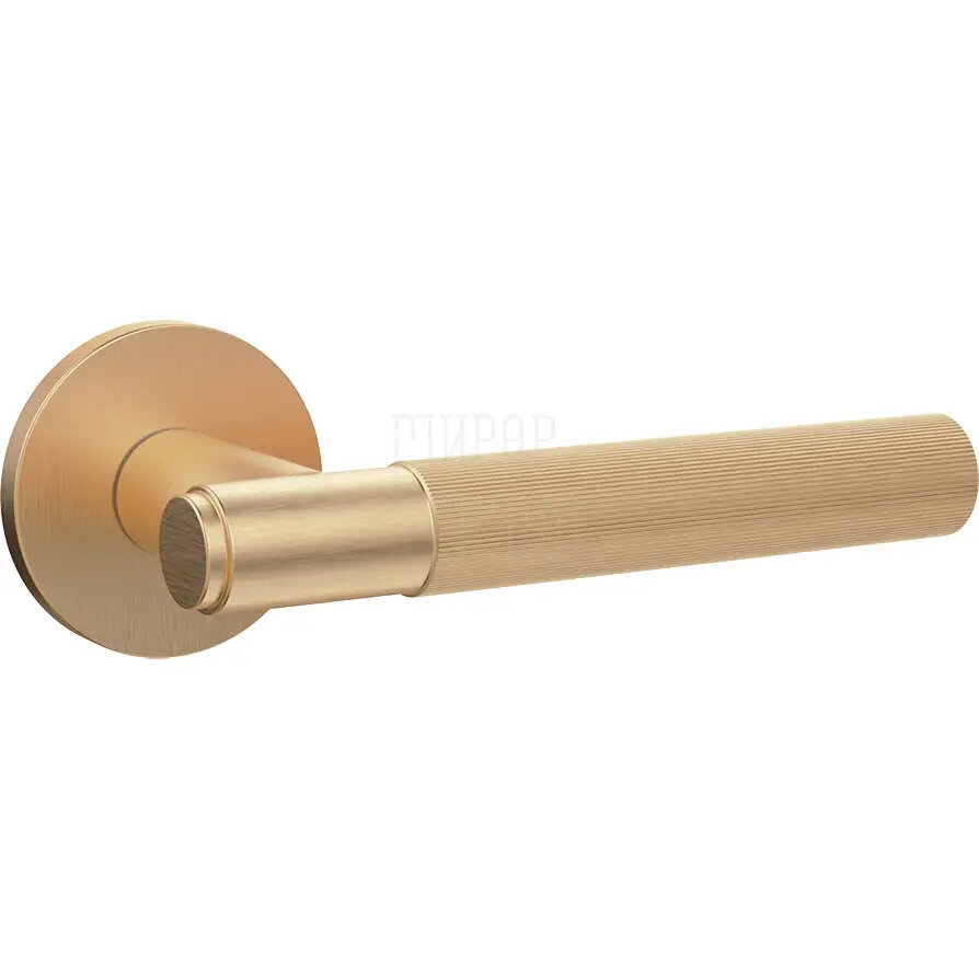 Дверная ручка Punto (Пунто) на круглой розетке "FORM" сатинированнное золото