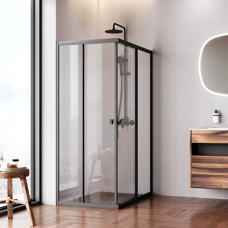 Душевой уголок Am.Pm Sunny W87G-403-12080-BT 118,3x78,3 см, профиль черный матовый, стекло прозрачное