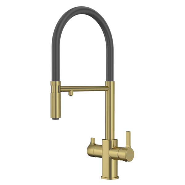 Смеситель Elghansa 56F5511-MattGold для кухни под фильтр однорычажный 3 в 1