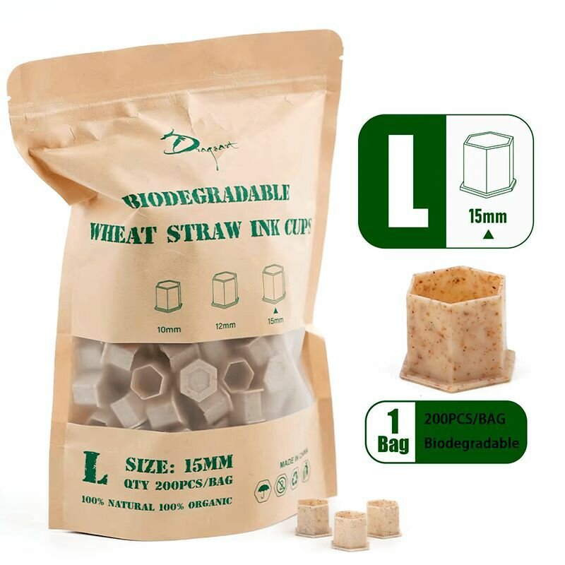 Колпачки для тату краски DragoArt Ink Caps 15мм (200 шт)