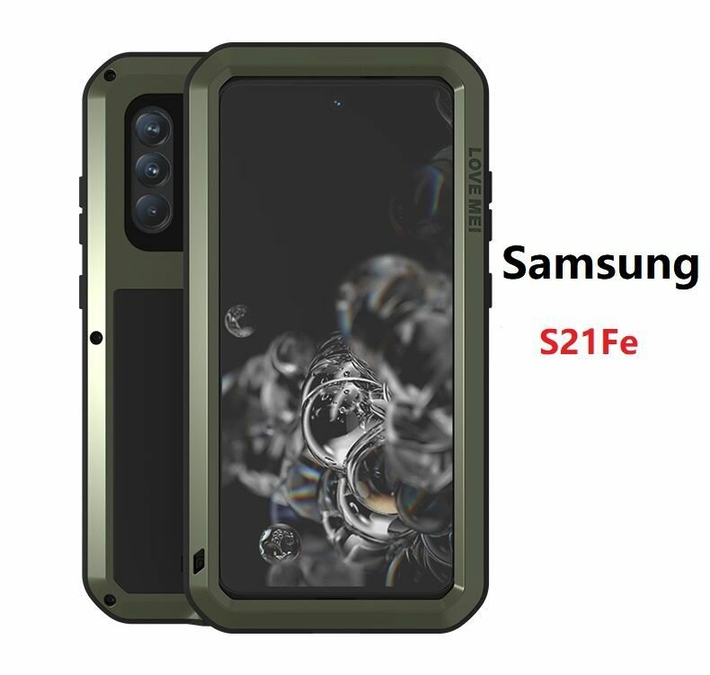 Чехол MyPads для Samsung Galaxy S21Fe - противоударный металлический силикагелевый защитный корпус