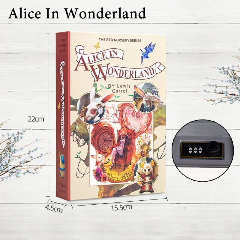 Сейф-книга "Алиса в Стране чудес" ELESABOX, 22x15.5x4.5 см, Цвет: Alice