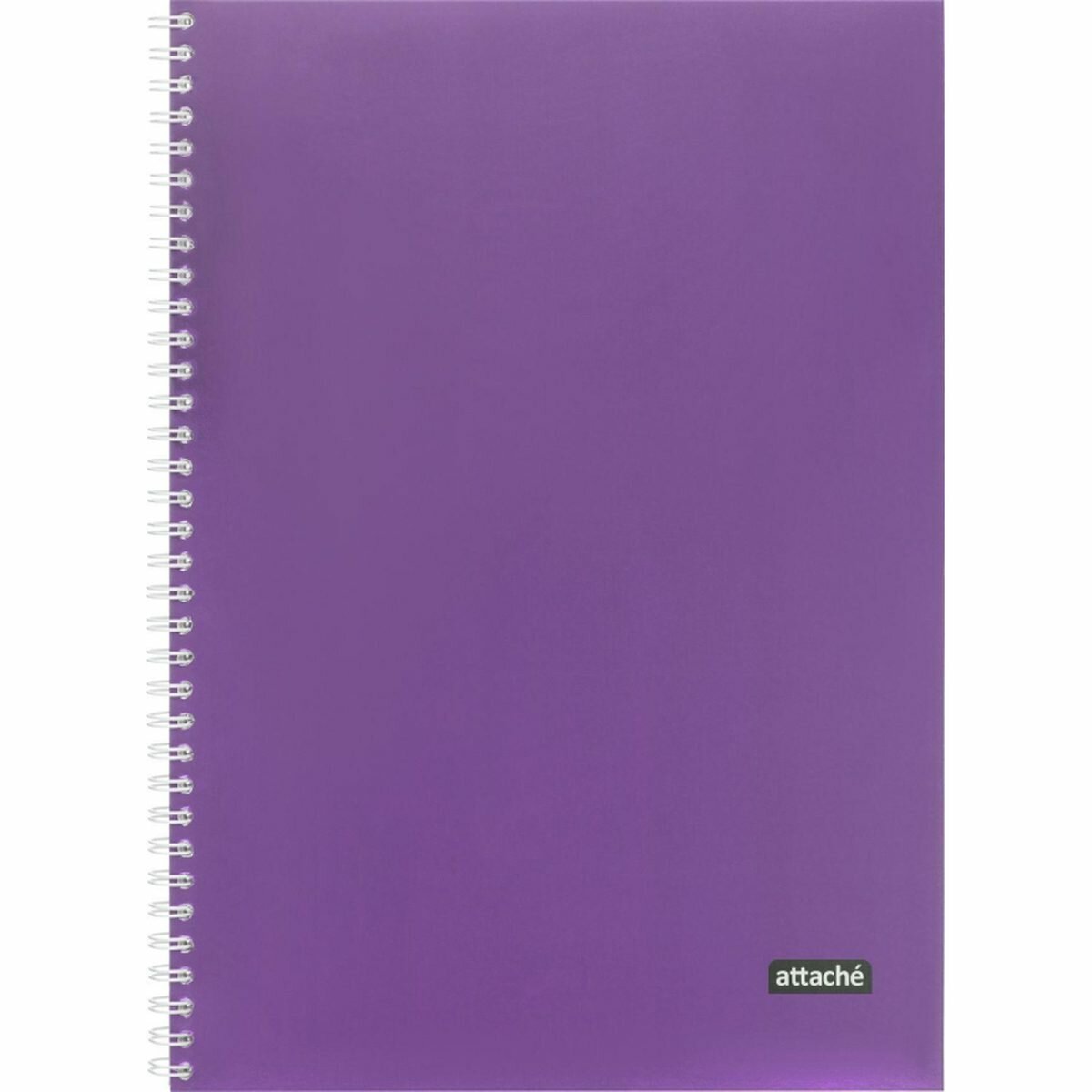 Тетрадь общая 60л, А4 Attache Metallic, клетка, спираль, обложка фиолетовая, тиснение фольгой (1919356), 25шт.
