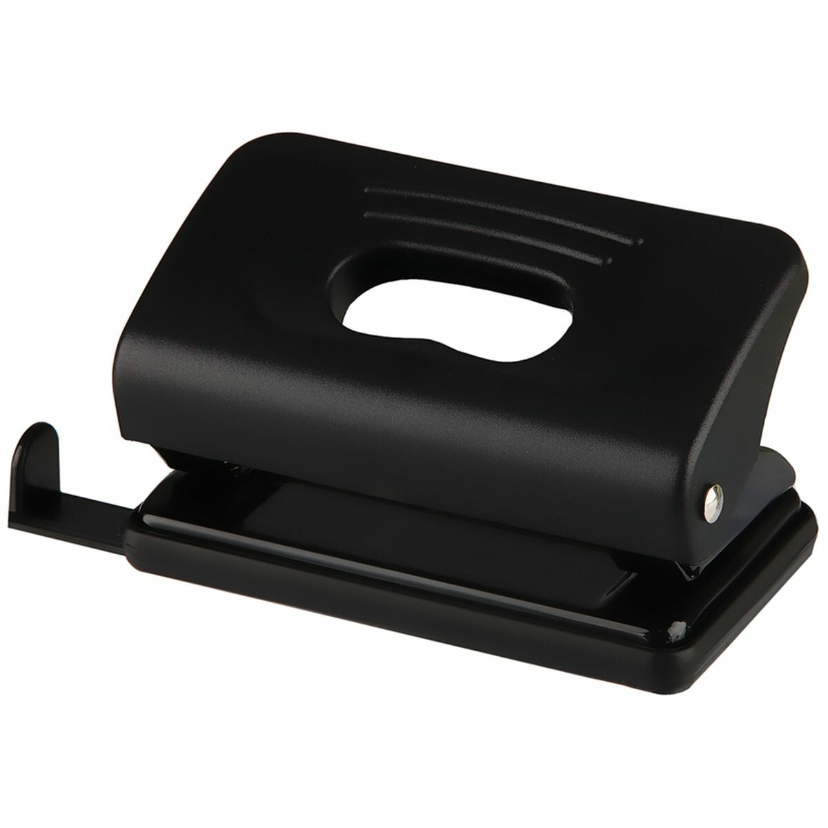 Дырокол OfficeSpace, до 10 листов, линейка, черный (P_7114/222111)