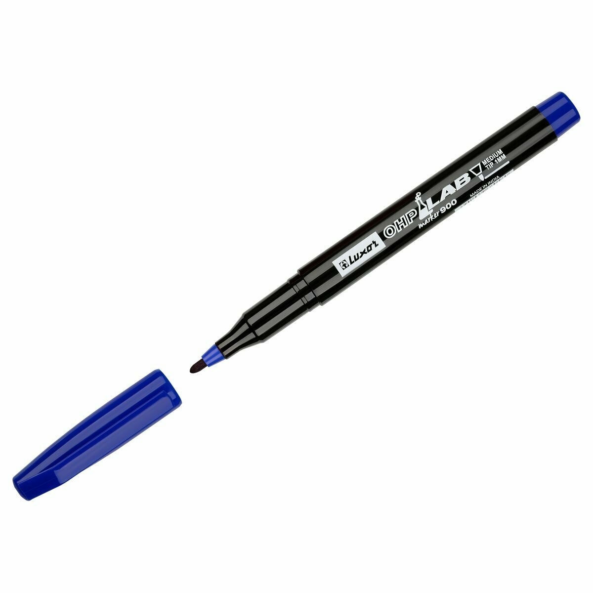 Маркер перманентный лабораторный Luxor OHP 900 (1мм, круглый наконечник, синий) (3272 L), 12шт.