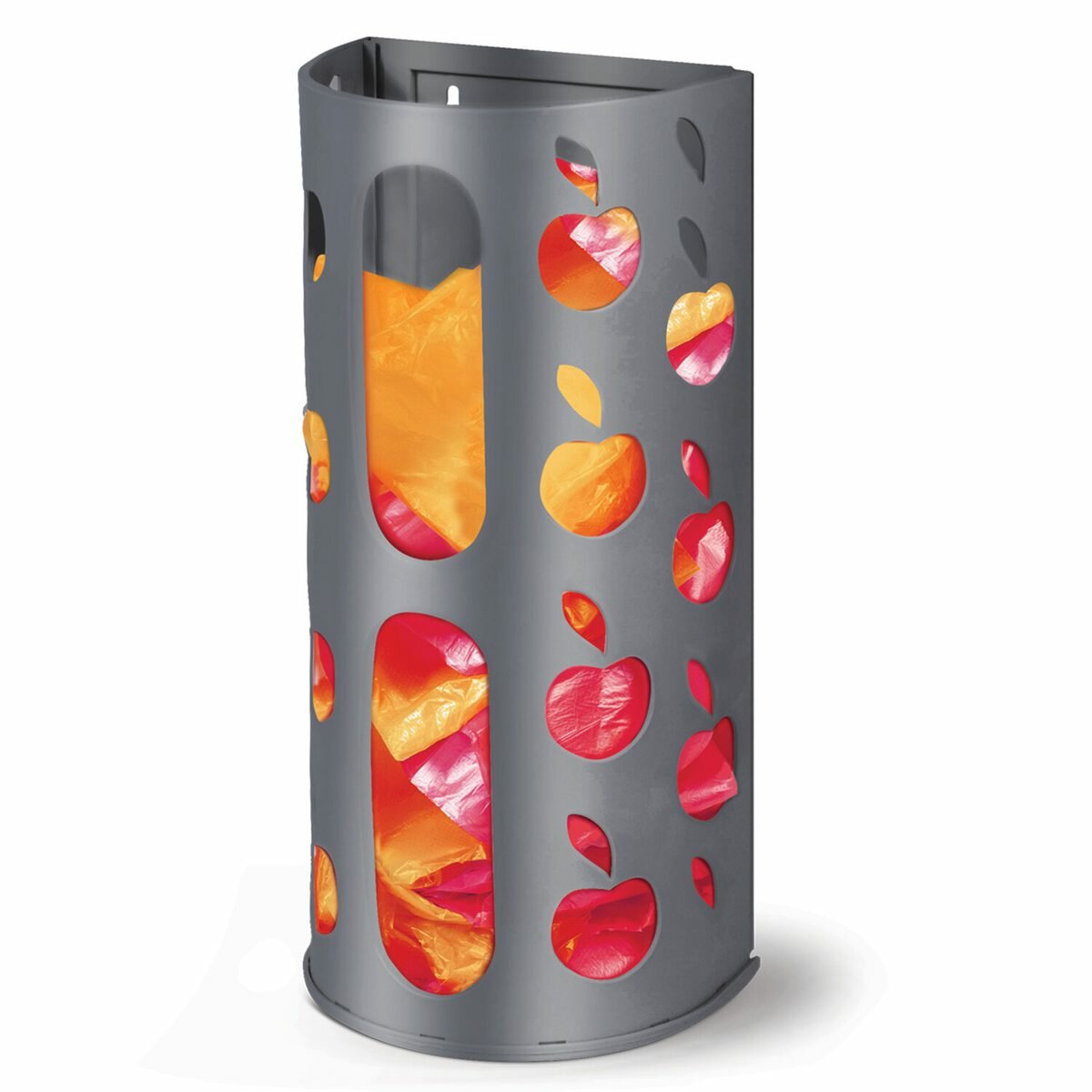 Держатель-контейнер Лайма Apple для пакетов, мешков, бахил, 37,5х16х13см, графит (608367), 25шт.