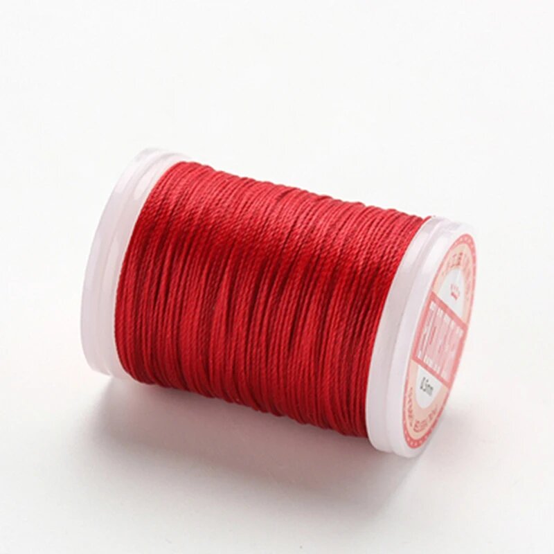 Вощеная нить полиэстер красная 0,6 мм (14-Red)