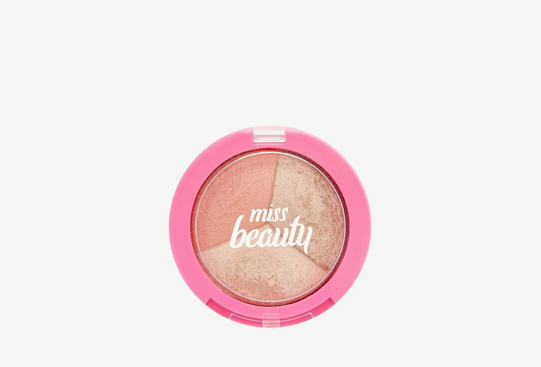 Румяна и хайлайтер для макияжа лица GOLDEN ROSE MISS BEAUTY GLOW BAKED TRIO 6.5 г