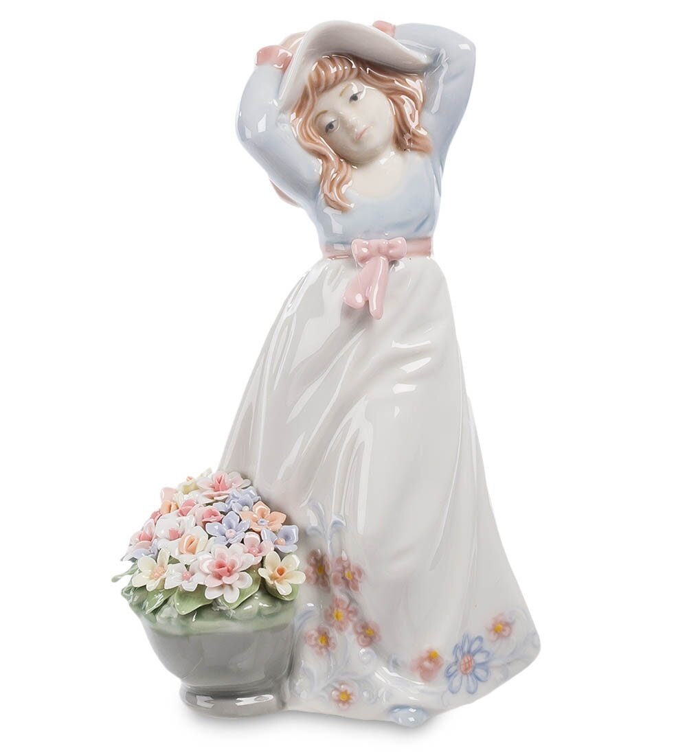 Фигурка декоративная Pavone Девочка с корзинкой