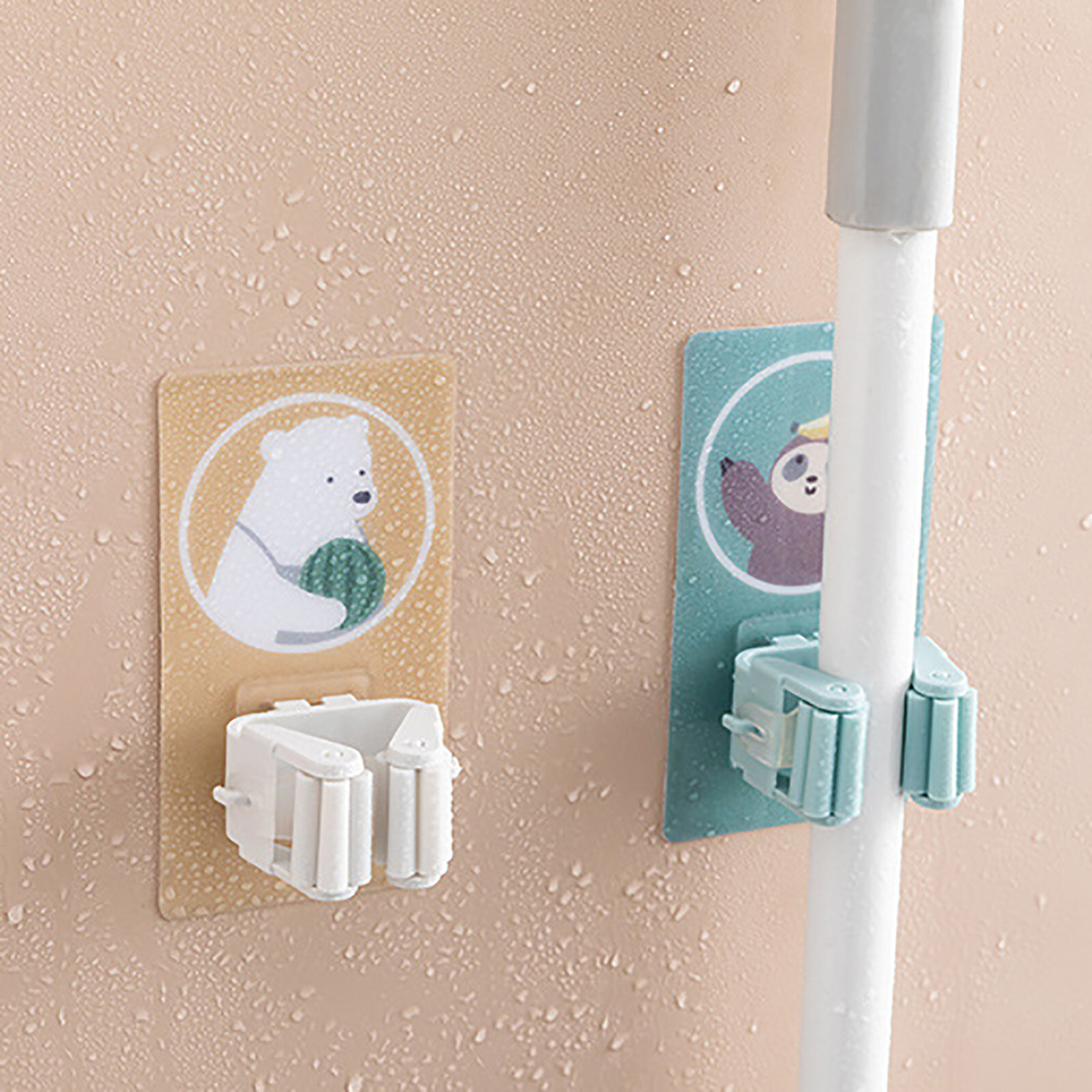 Настенный держатель для швабры с высокой адсорбционной способностью, водонепроницаемый роликовый дизайн, стойка для метлы для ванной комнаты, кухни, туалета, альпака