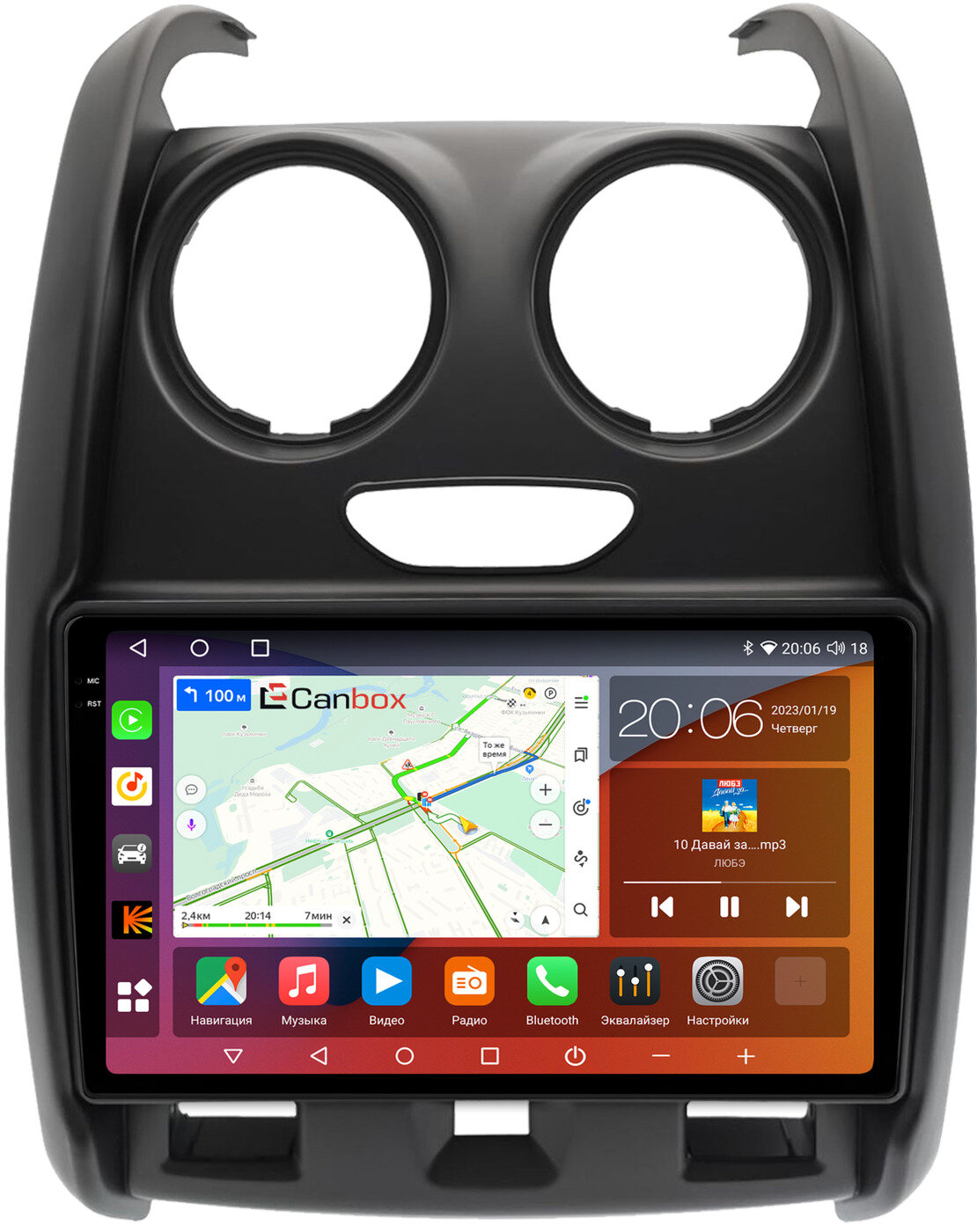 Штатная магнитола Canbox H-Line 2K 4180-9-0284 для Lada Largus 2021-2025 (матовая) на Android 10 (4G-SIM, 4/32, DSP, QLed)