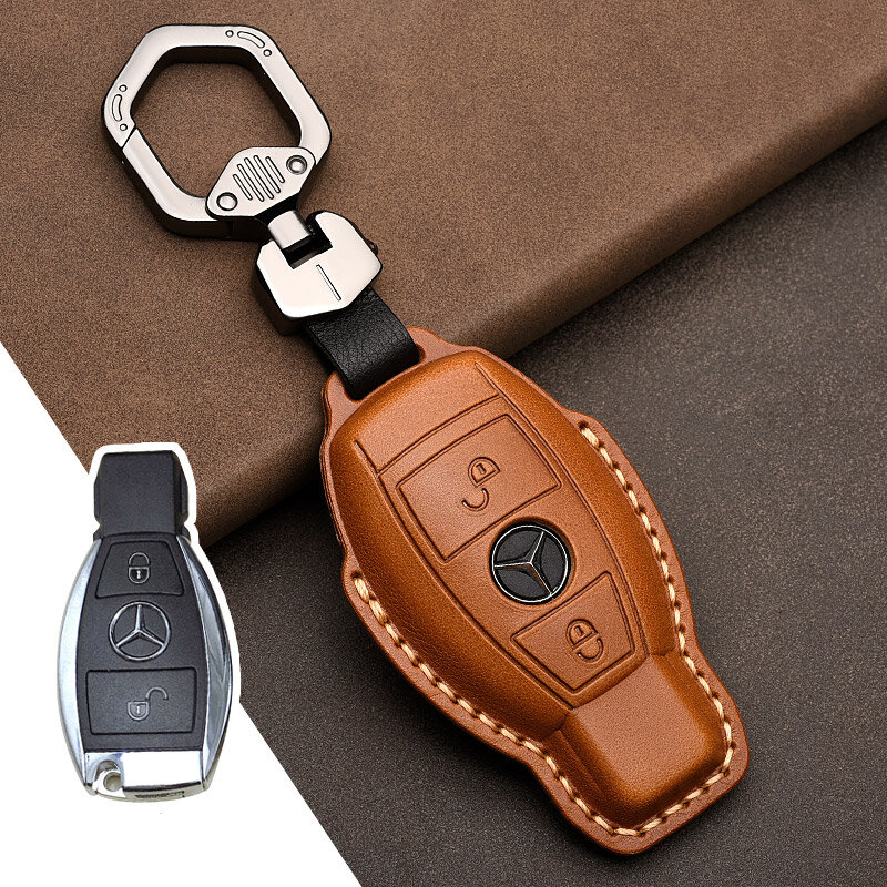 Чехол кожаный для смарт ключа Mercedes-Benz рыбка (2 кнопки)