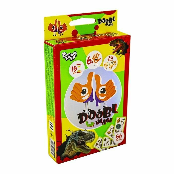 Карточная игра Danko Toys "Double Image" обычные карты, Динозавры