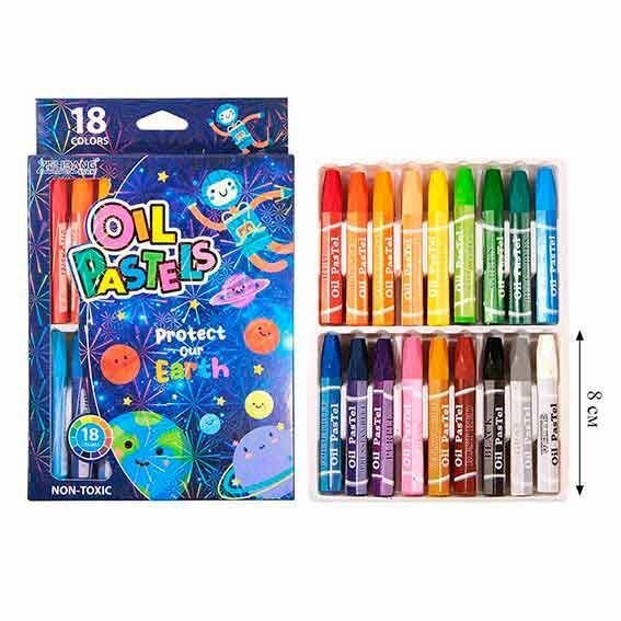 Восковые мелки Гранит "Космос", 18 цветов, в коробке (Р23953-4)