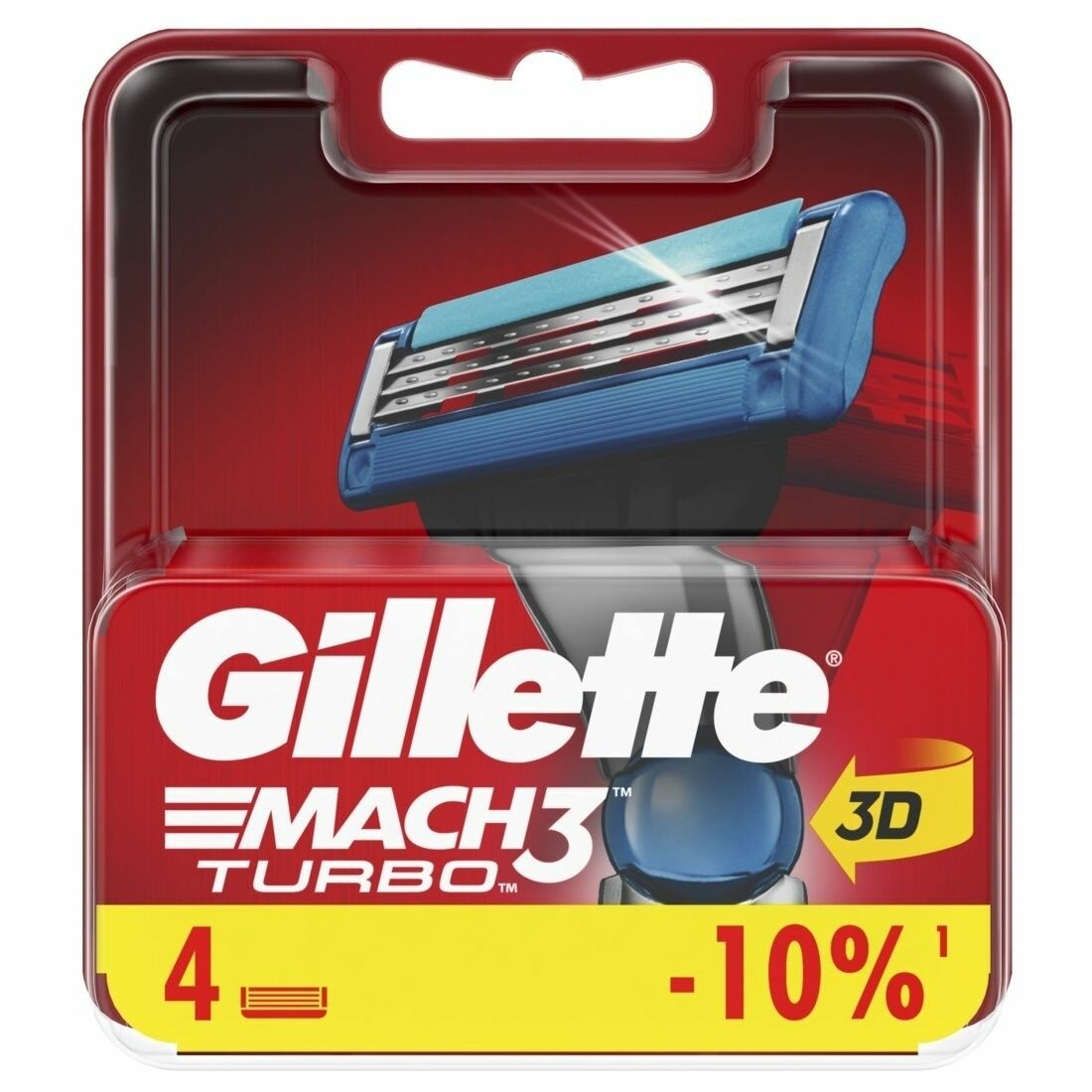 Сменные кассеты для бритья Gillette Mach3 Turbo, 4 шт