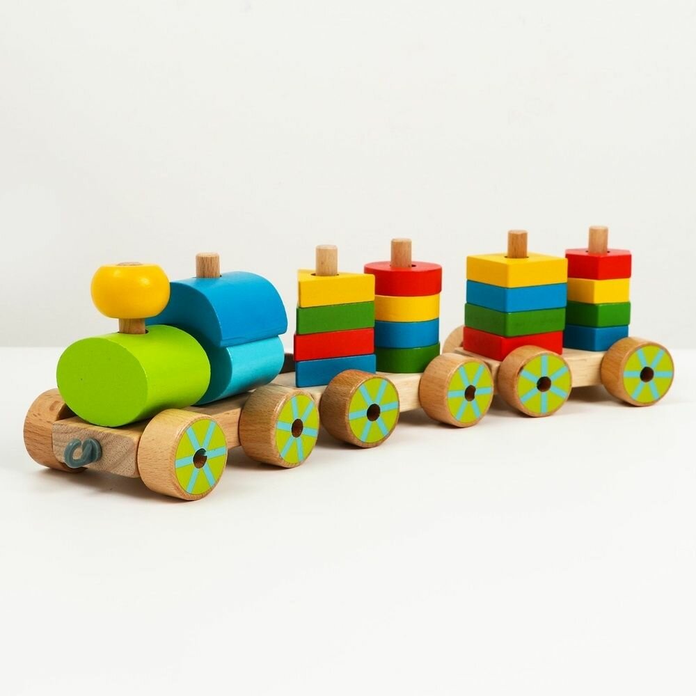 Паровозик-каталка Lucy&Leo дерево, сортер, в коробке