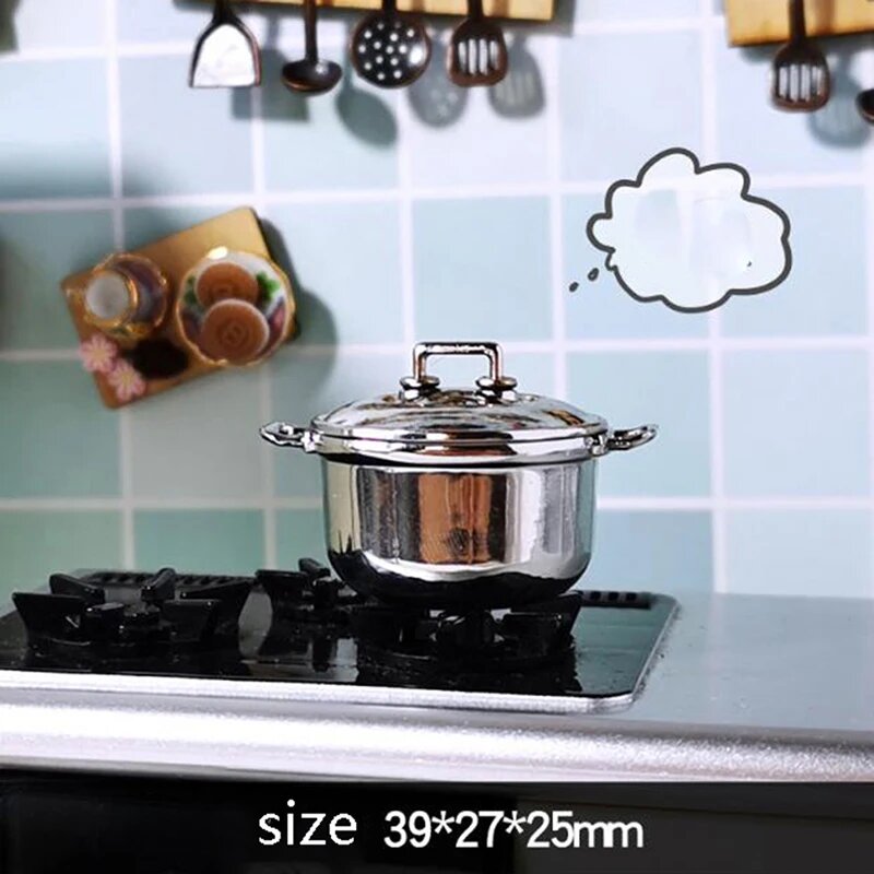 Миниатюрная кастрюля C39x27x25mm для кукольного домика