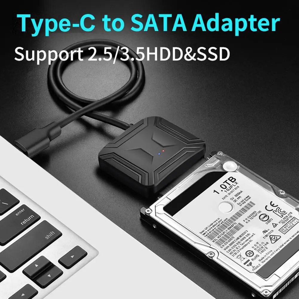 Адаптер жесткого диска USB 3.1 Type C на 2.5 3.5 SATA III Кабель SATA на USB C Адаптер проводов 0,4 м Проводные конвертирующие кабели