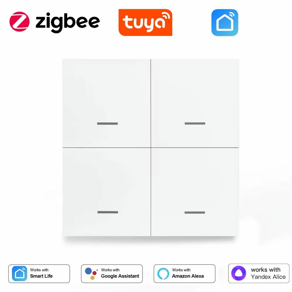 Zigbee Интеллектуальный переключатель сцен Беспроводная кнопка сцены "умный дом"