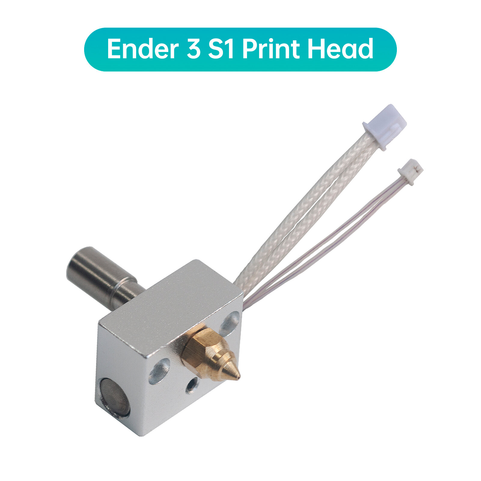 Модернизированный комплект нагревательного блока экструдера Hotend, совместимый с 3D-принтером Ender 3 S1, алюминиевый нагревательный блок, латунное сопло 0,4 мм с силиконовым носком, аксессуар для 3D-печатной машины, подходящий для нитей 1,75 мм