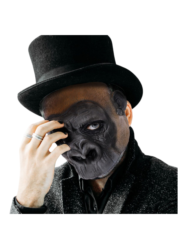 Карнавальная маска "Горилла", ПВХ, нетканый материал, черная