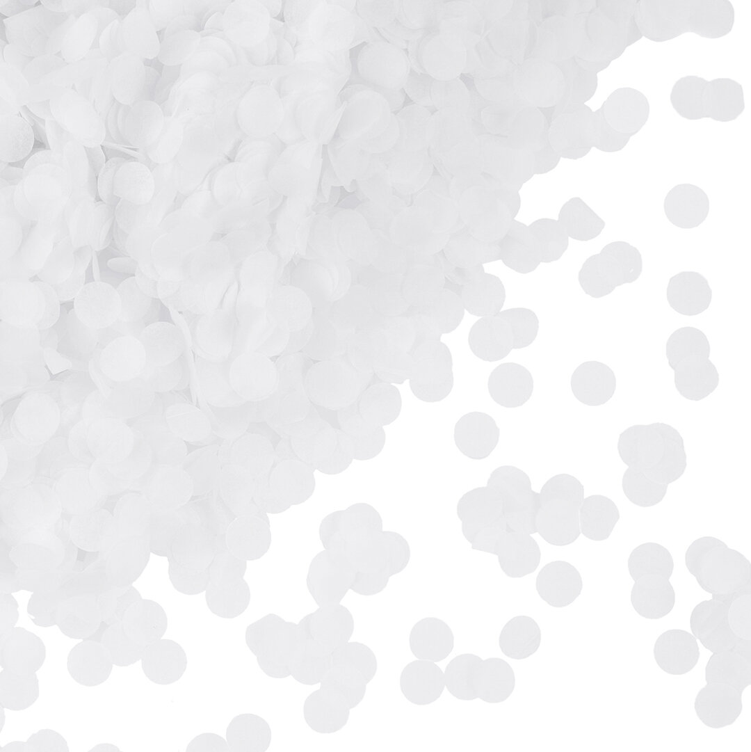Конфетти Волна веселья Тишью круг Белый 1 см, вес 50 г