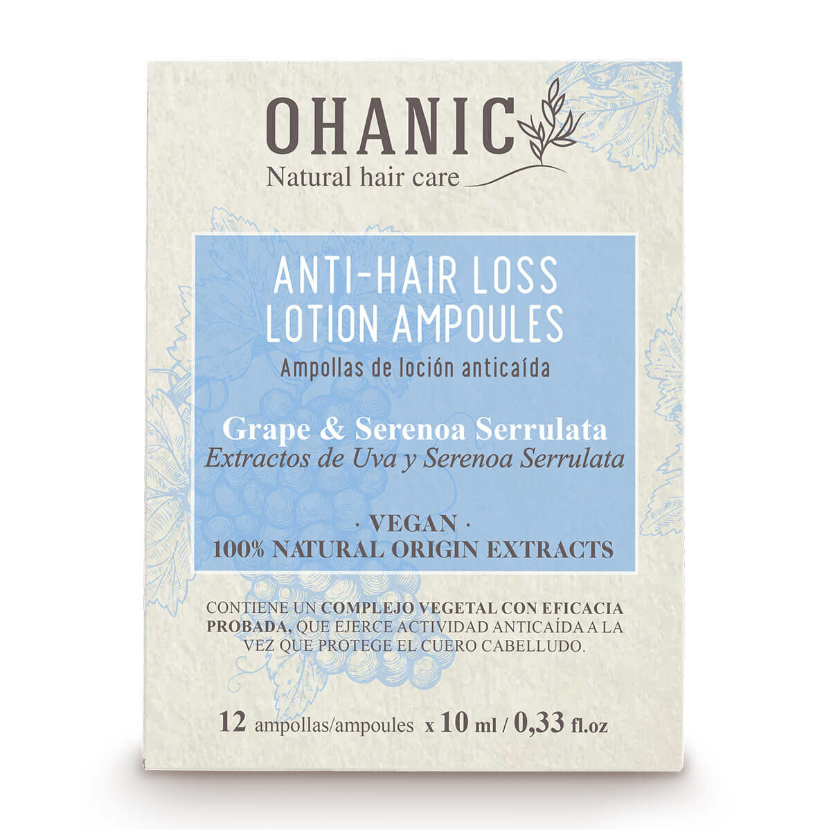 Лосьон против выпадения волос Ohanic Natural Hair Care Anti-Hair Loss Lotion Ampoules 12х10мл