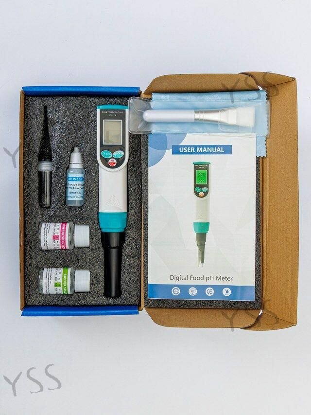 PH Метр c высокоточным датчиком PH-Температуры для жидких и полутвердых продуктов, сыров, мяса, кремов, воды, молока