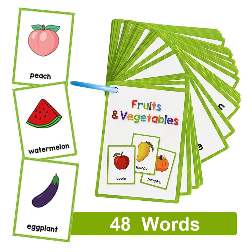 Обучающие карточки Fruits & Vegetables, 48 слов, 25шт
