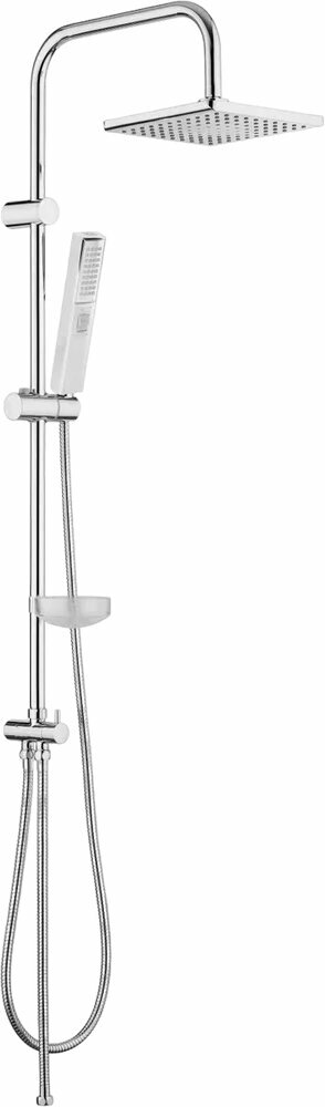 Душевая стойка Agger Fresh S001cr хром, глянцевая, душевая система с тропическим душем, без смесителя, нержавеющая сталь