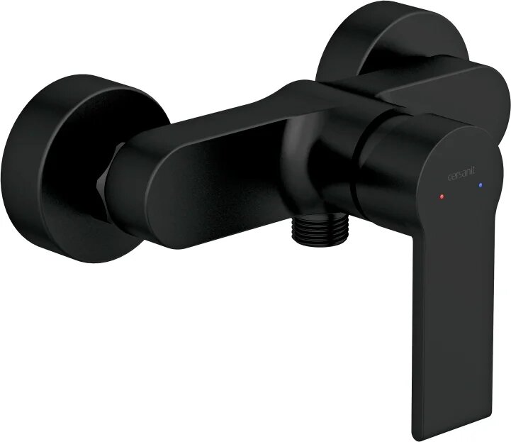 Смеситель для душа Cersanit Браско Черный (Brasko Black) 63109 черный, матовый, настенный, латунный, однорычажный, без лейки, смеситель для ванны с душем