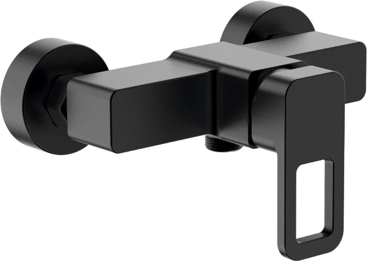 Смеситель для душа D-lin D160366-A с душевым гарнитуром, черный, матовый, настенный, однорычажный, смеситель для ванны с душем