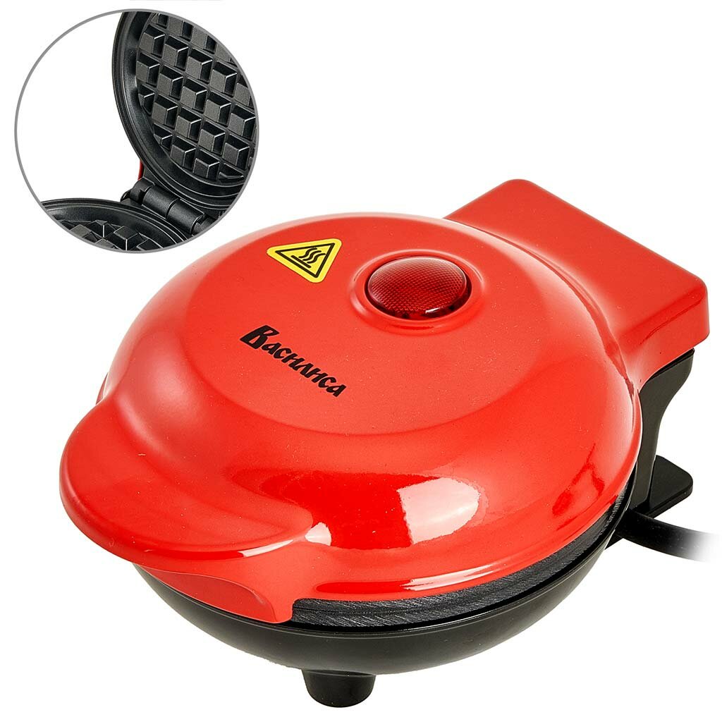 Вафельница электрическая Ø12 см "Венская" Василиса ВА-5402 красная, 500 Вт