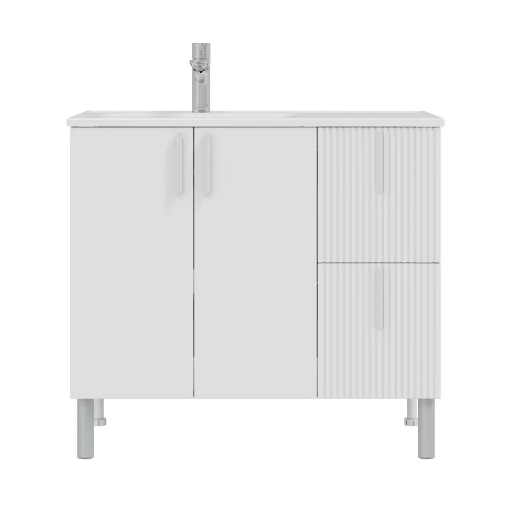 Тумба с раковиной СаНта Вега 90 напольная, белая